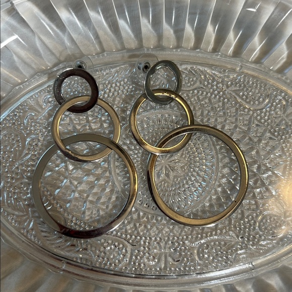 Jewelry | Silver Interlocking Hoop Earrings | Poshmark